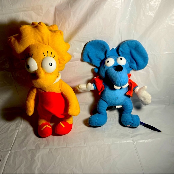 Toys | The Simpsons Lisa And Itchy The Mouse Stuffed Plush Bundle ...